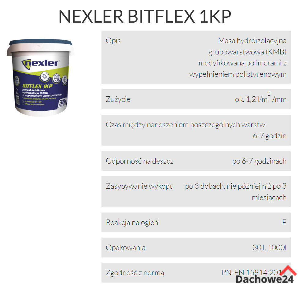 Nexler Bitflex 1KP hydroizolacja jednoskładnikowa 30l. > NEXLER